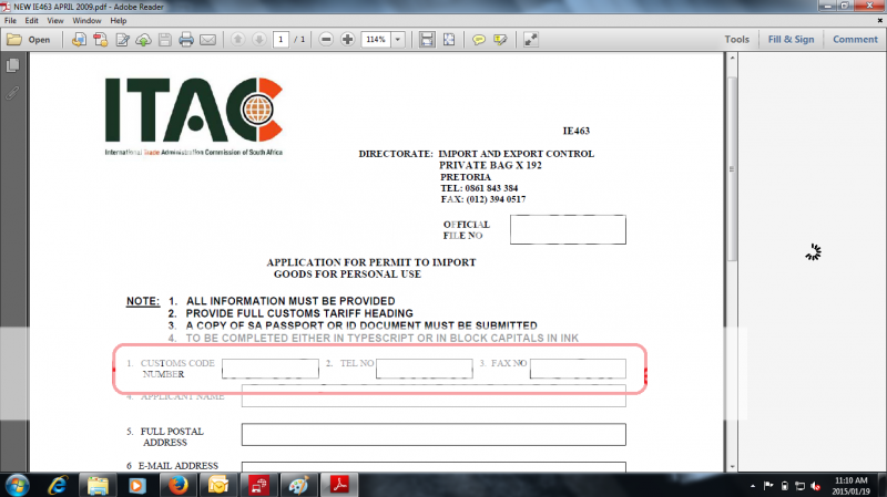 Applying and completing ITAC form IE463
